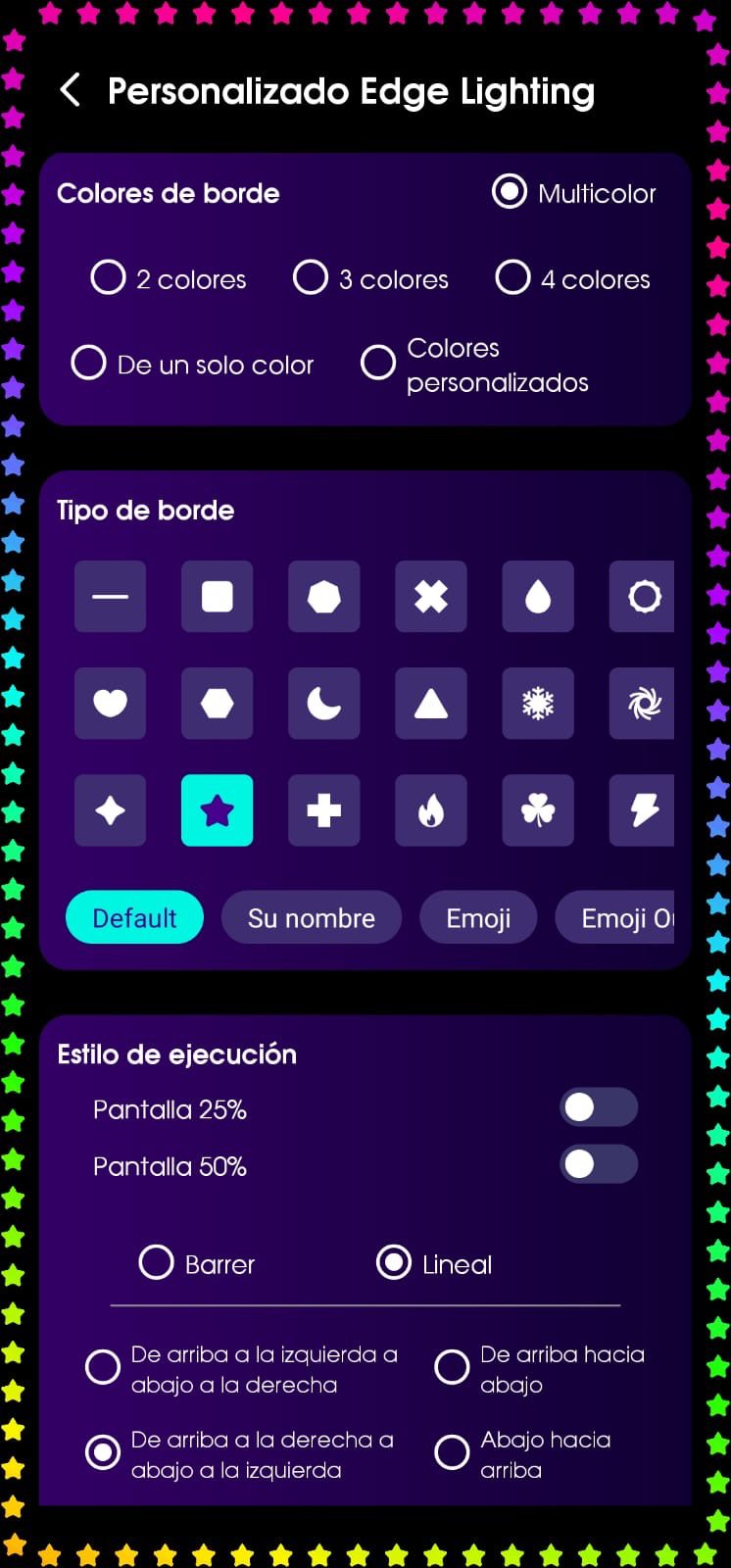 Pantalla con Bordes LED y Fondos Live Interactivos